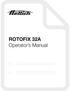 ROTOFIX 32 A Operator’s Manual | Hettich