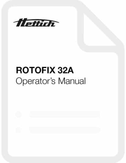 ROTOFIX 32 A Operator’s Manual | Hettich
