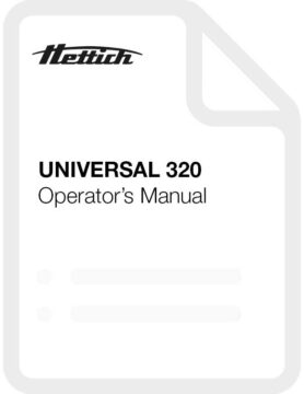 UNIVERSAL 320 | R Operator’s Manual | Hettich