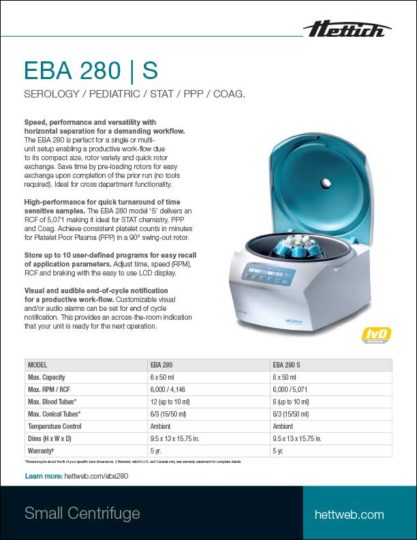 EBA 280 | S Product Sheet | Hettich North America