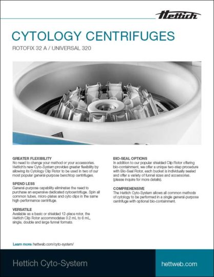 Cytology Centrifuges Product Sheet | Hettich North America