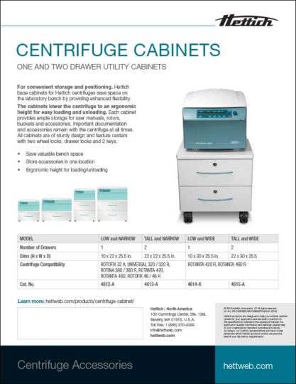 Centrifuge Cabinets Product Sheet | Hettich