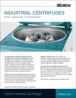 Industrial Centrifuges Product Sheet | Hettich