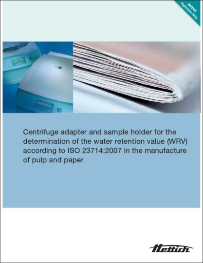 Water Retention Value in Pulp and Paper Application Note | Hettich North America