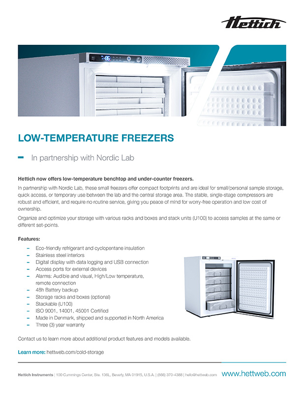 Low-temperature Freezers | Benchtop and Under-counter | Product Sheet ...